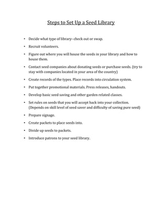 Steps to set up a seed library | DOCX
