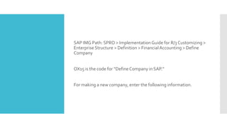 Steps to Setup Company & Assign Company Code in SAP FICO | PPTX