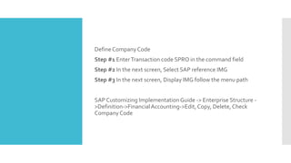 Steps to Setup Company & Assign Company Code in SAP FICO | PPTX