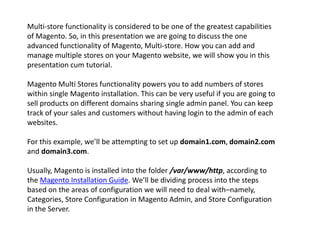 Steps to Setup Magento Multi-Stores | PPTX | Web Development | Internet