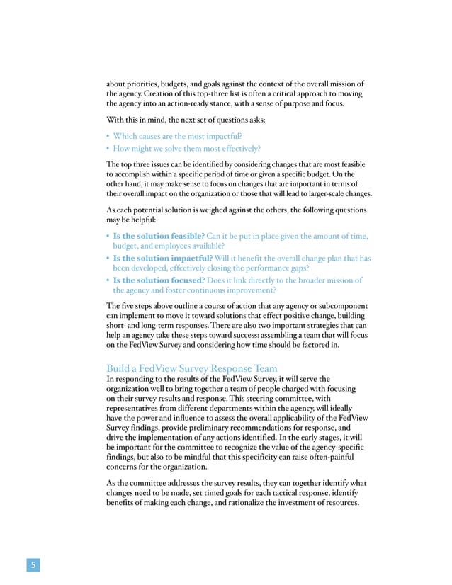 Building an Action Plan From the Federal Employee Viewpoint Survey ...