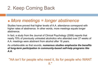 6 Steps to Success in Alcoholics Anonymous | PPT