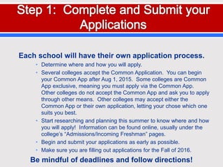 Steps to the college process | PPTX