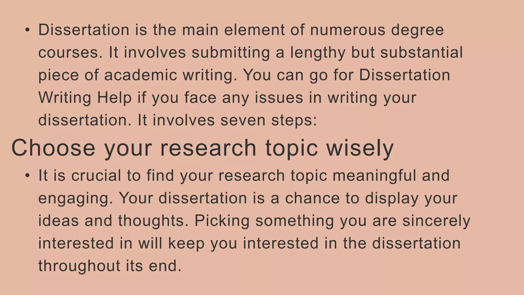 Steps to Writing a Dissertation | PPT