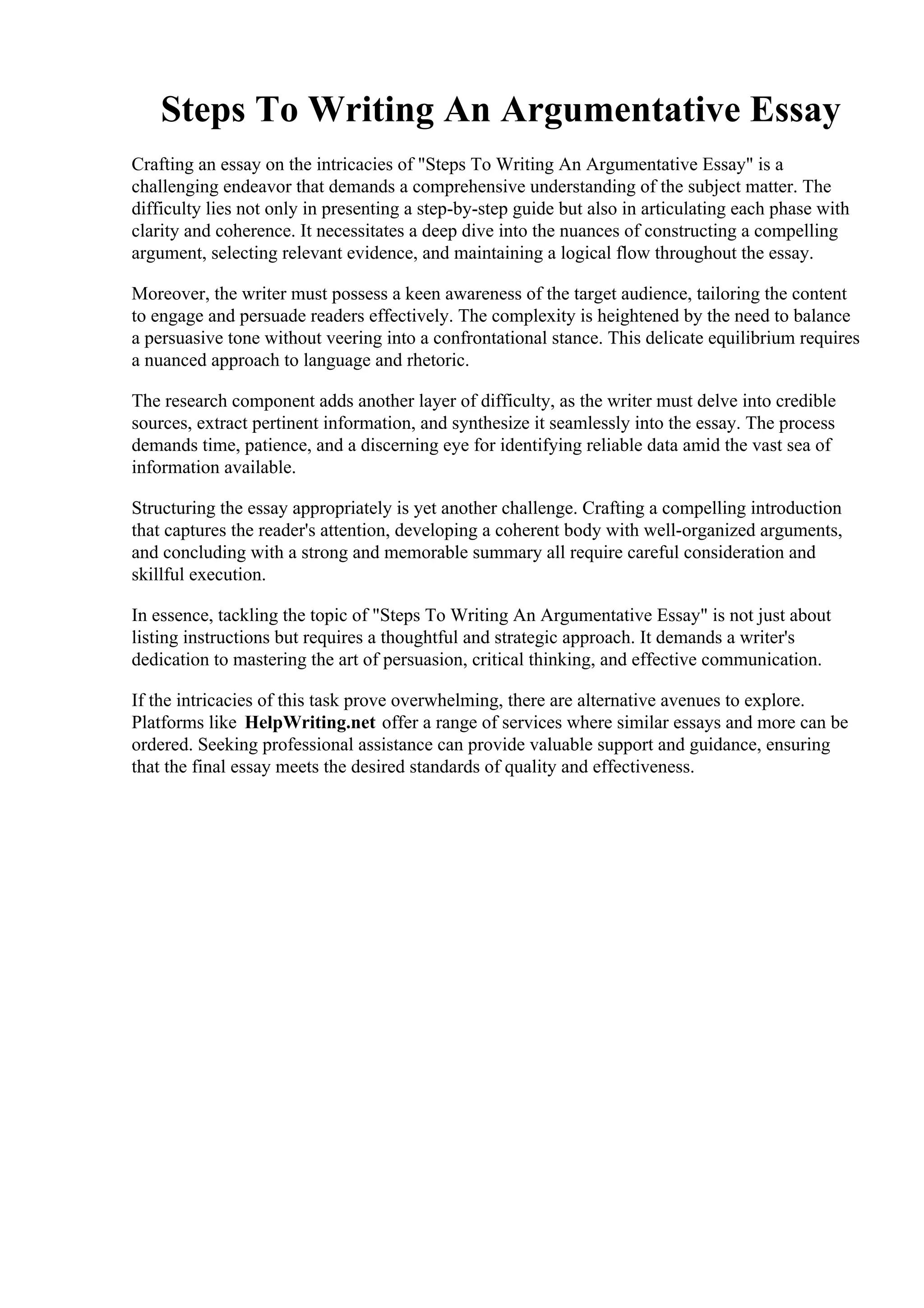 Steps To Writing An Argumentative Essay.pdf