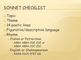 Steps to writing a sonnet | PPTX