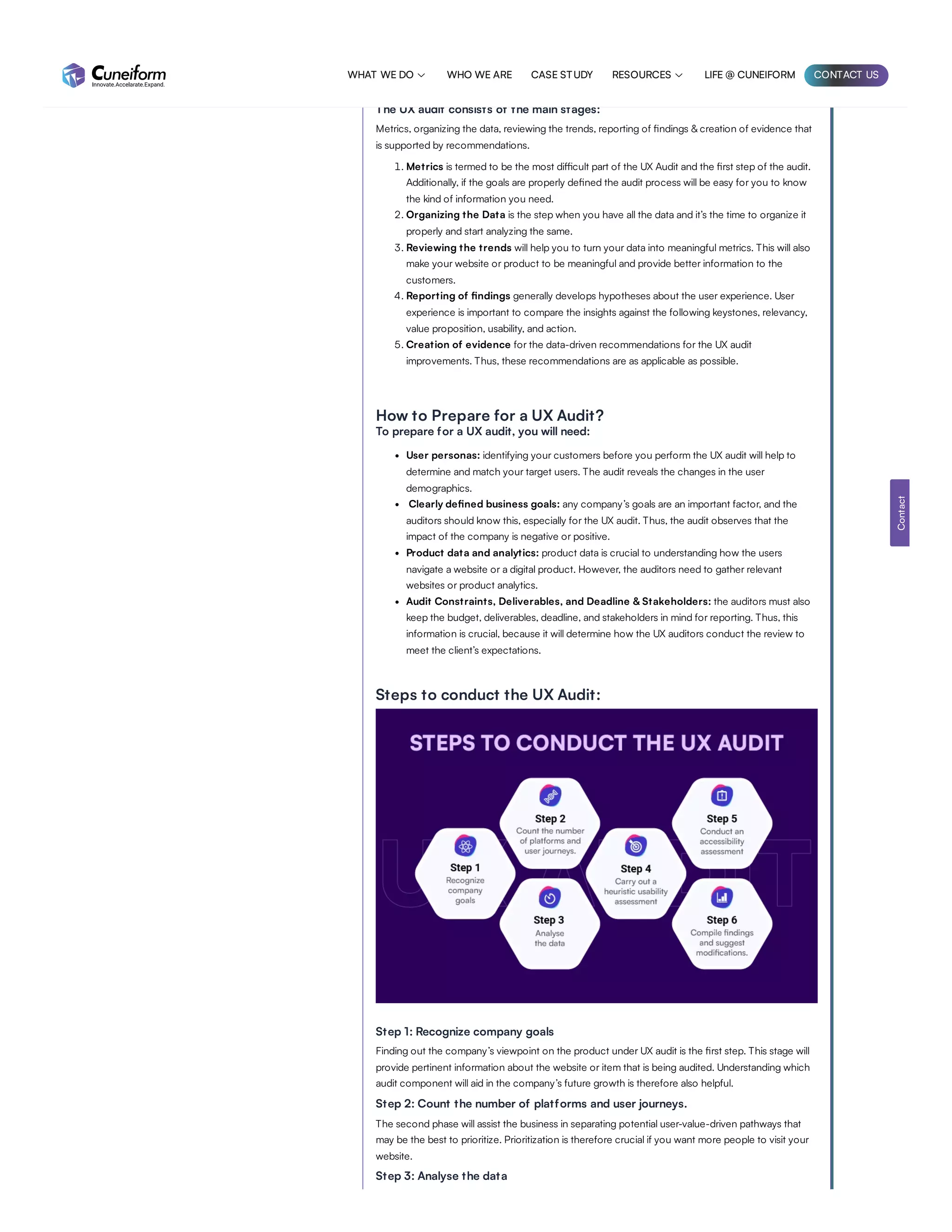 step to perform UX audits | PDF