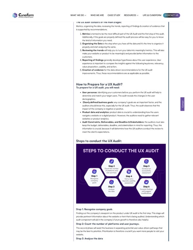 step to perform UX audits | PDF