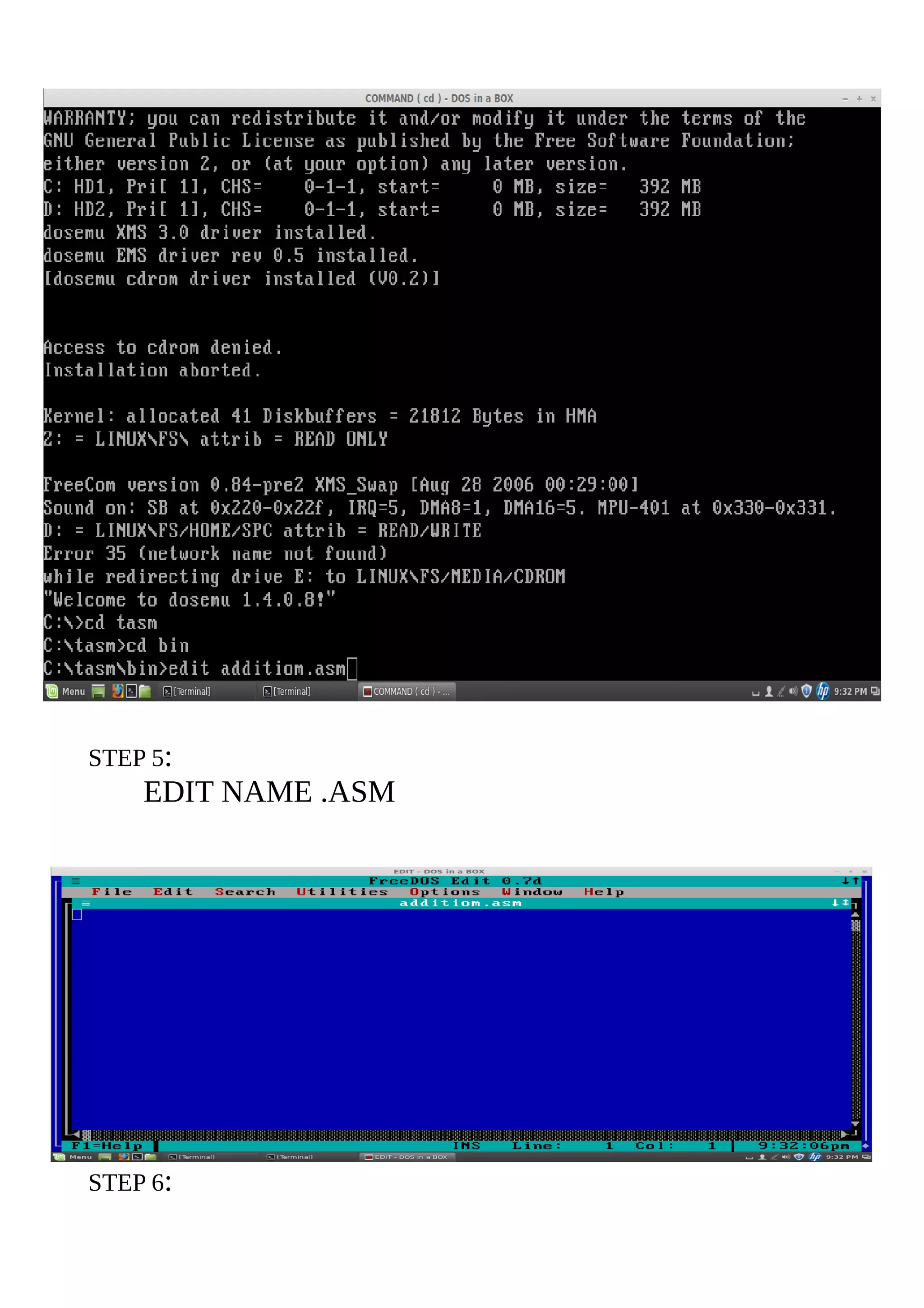 Step to program in tasm | DOC