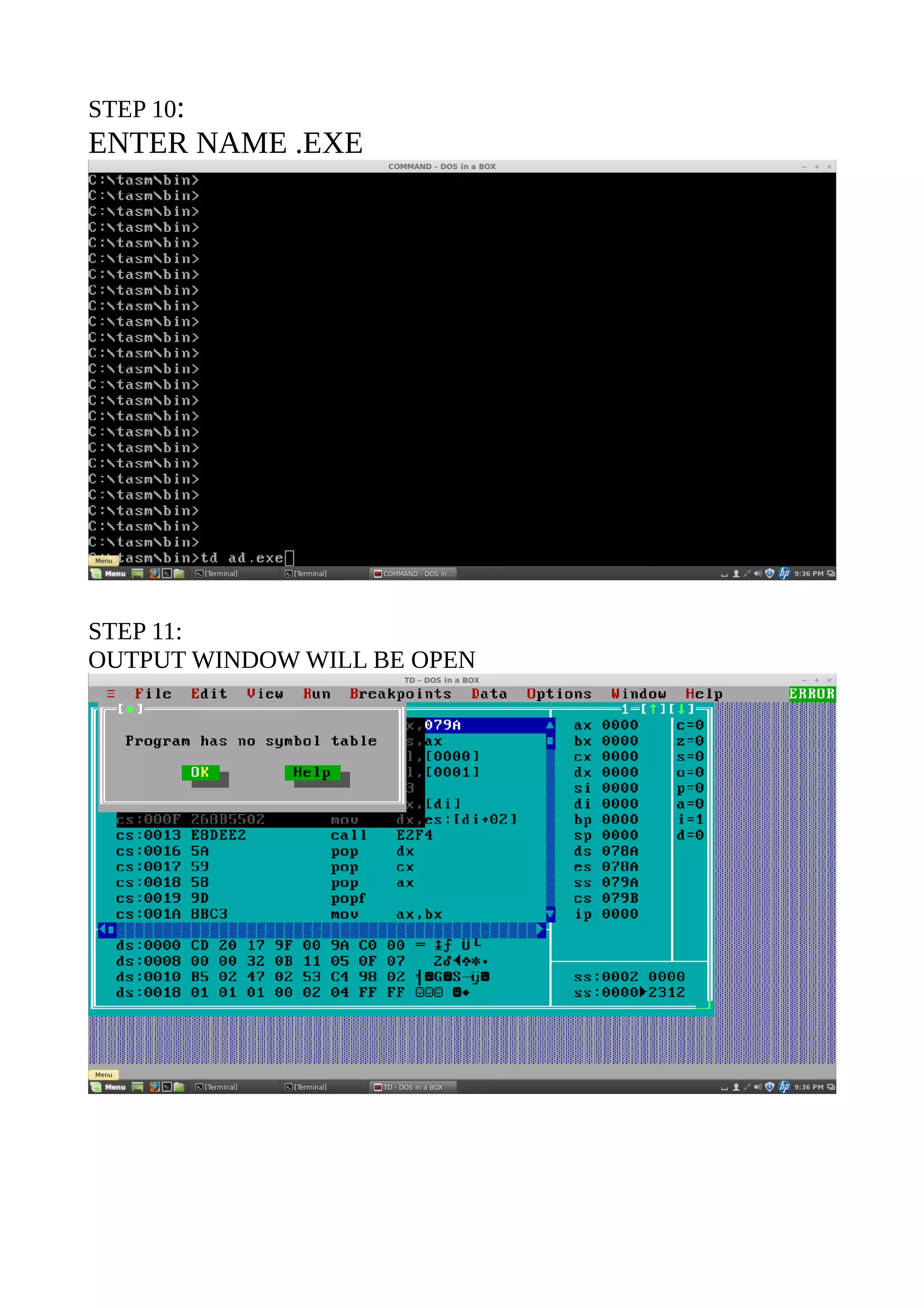 Step to program in tasm | DOC