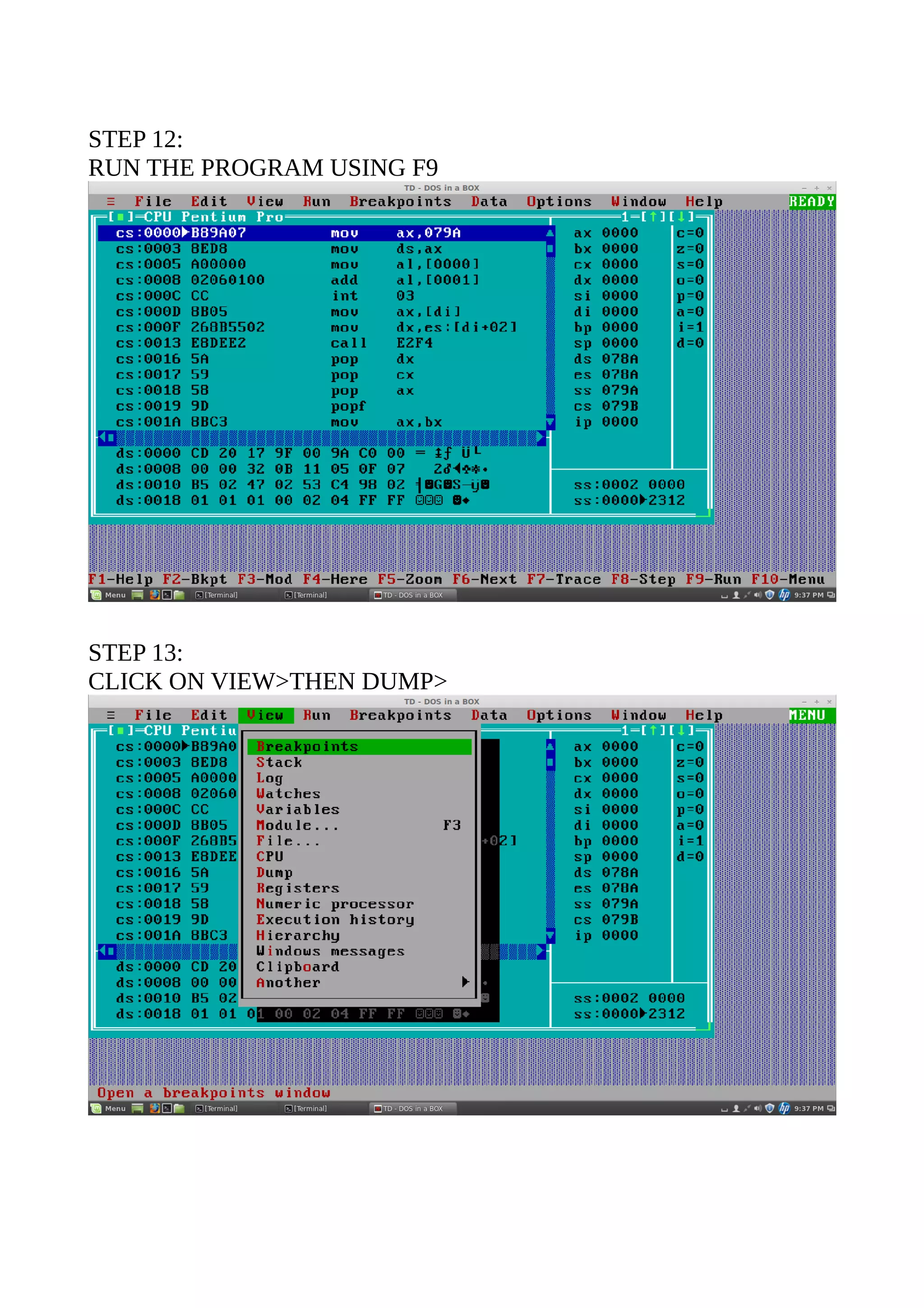 Step to program in tasm | DOC