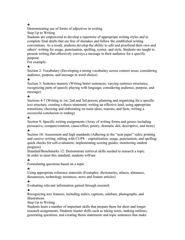 Step Up To Writing Program Provides Effective | PDF