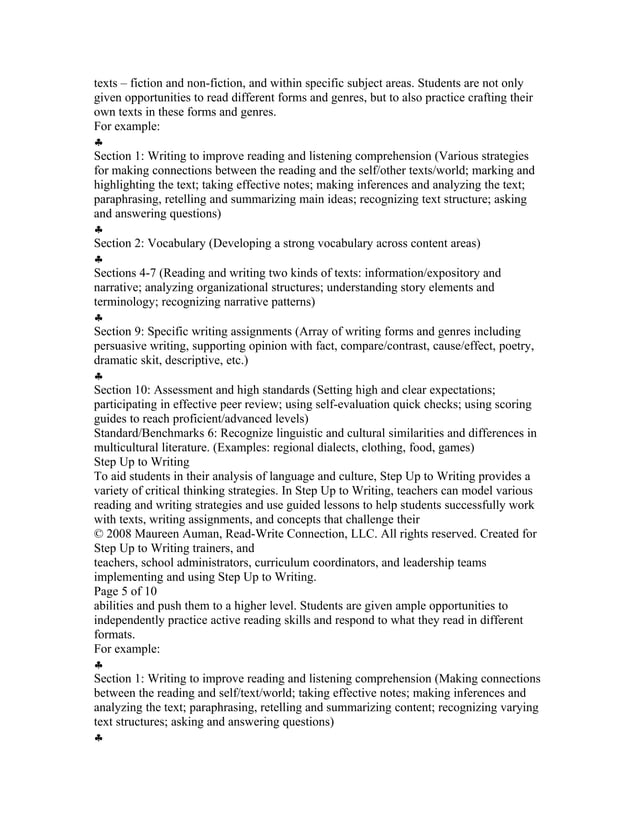 Step Up To Writing Program Provides Effective | PDF