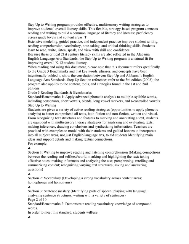 Step Up To Writing Program Provides Effective | PDF