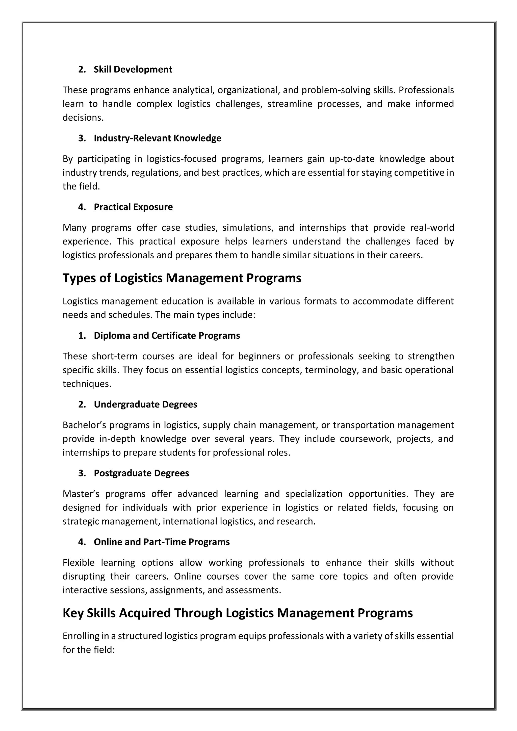 Step Up Your Career Comprehensive Guide to Logistics Management ...