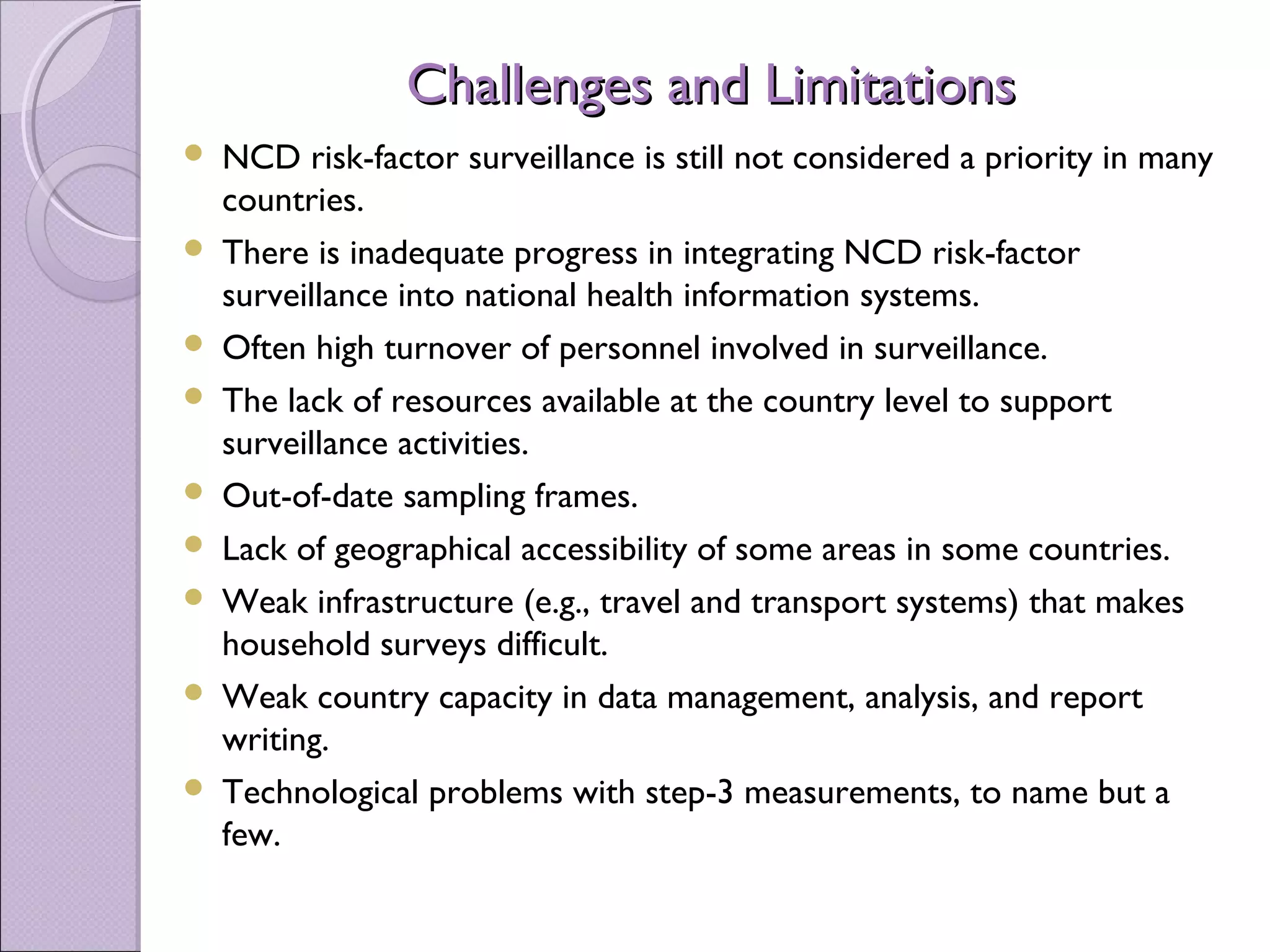 The World Health Organization STEPwise Approach to Noncommunicable ...