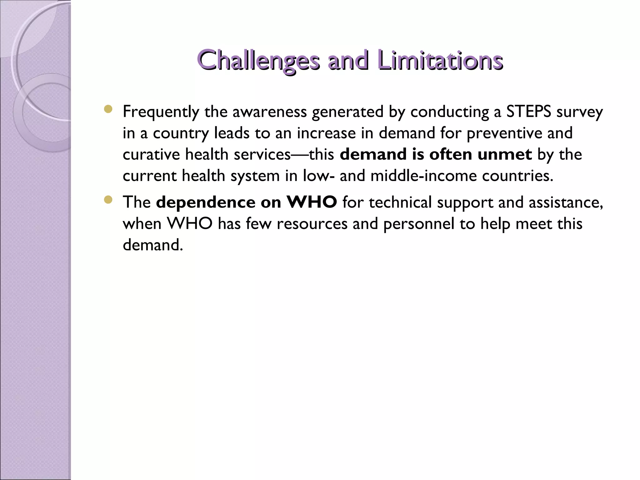 The World Health Organization STEPwise Approach to Noncommunicable ...
