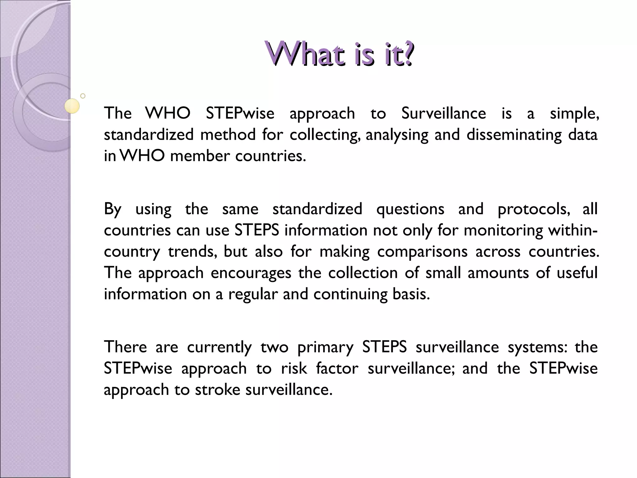 The World Health Organization STEPwise Approach to Noncommunicable ...