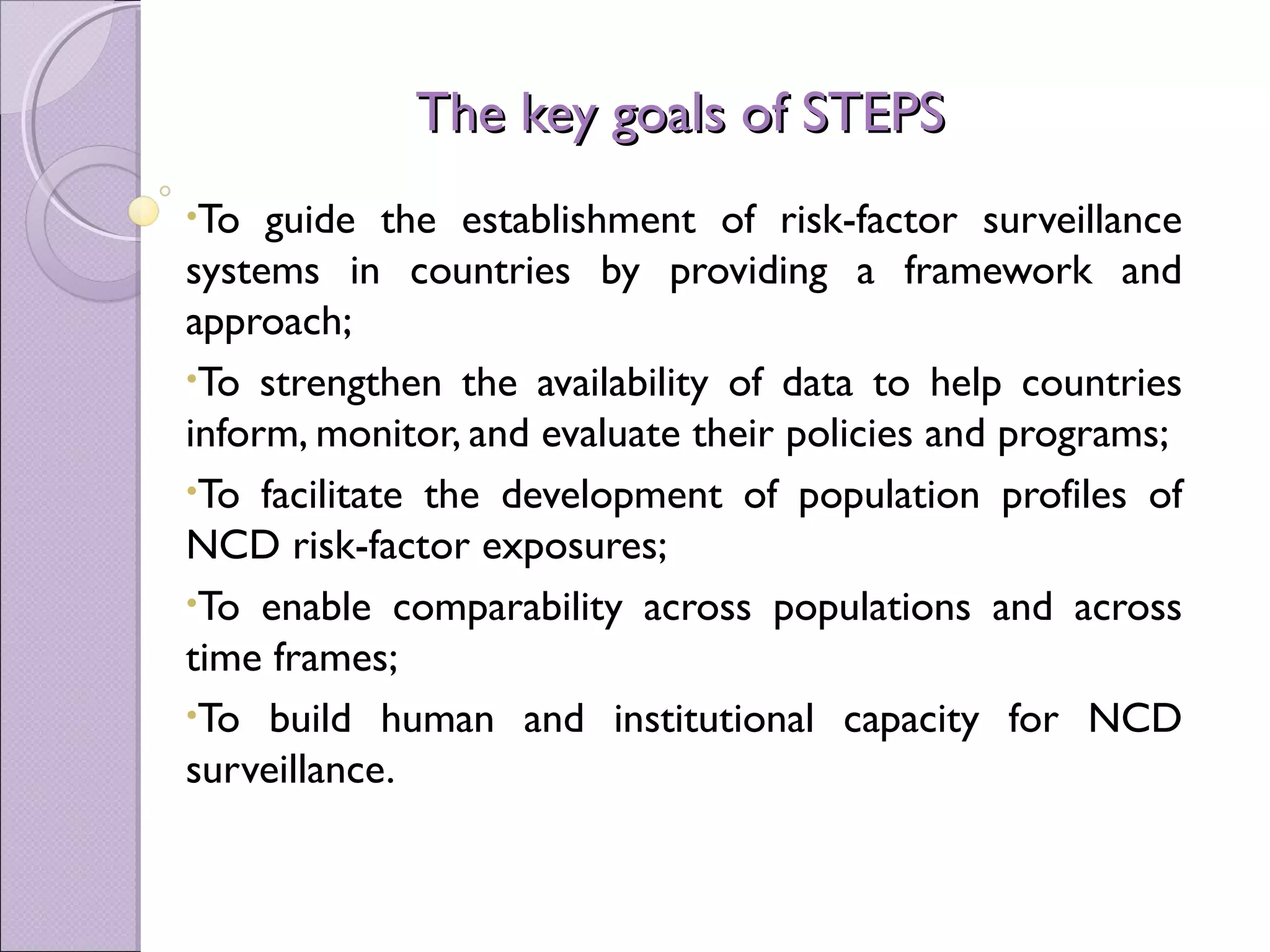 The World Health Organization STEPwise Approach to Noncommunicable ...
