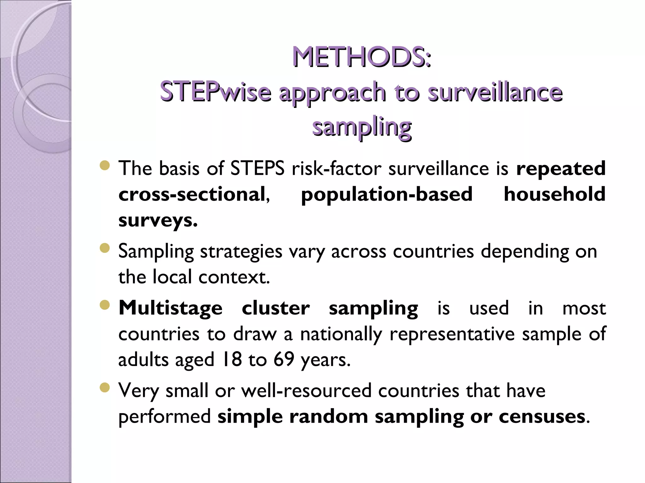 The World Health Organization STEPwise Approach to Noncommunicable ...