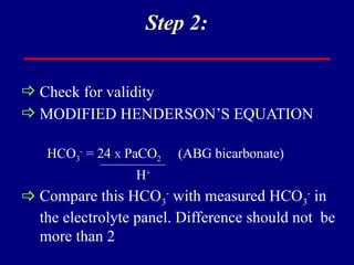 Step wise approach to ABG for medicine post graduation person | PPTX