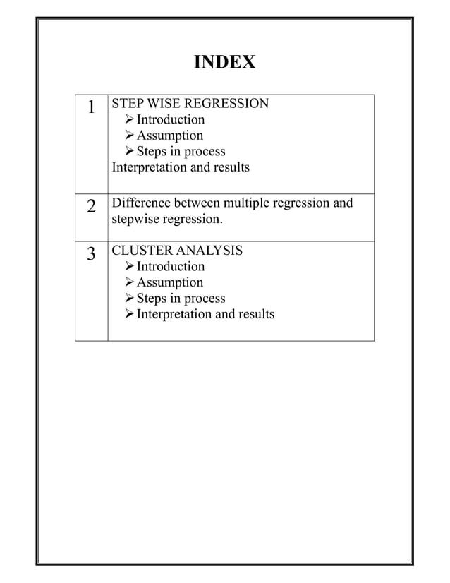 Stepwise, Multiple and Cluster regression.pdf | Free Download