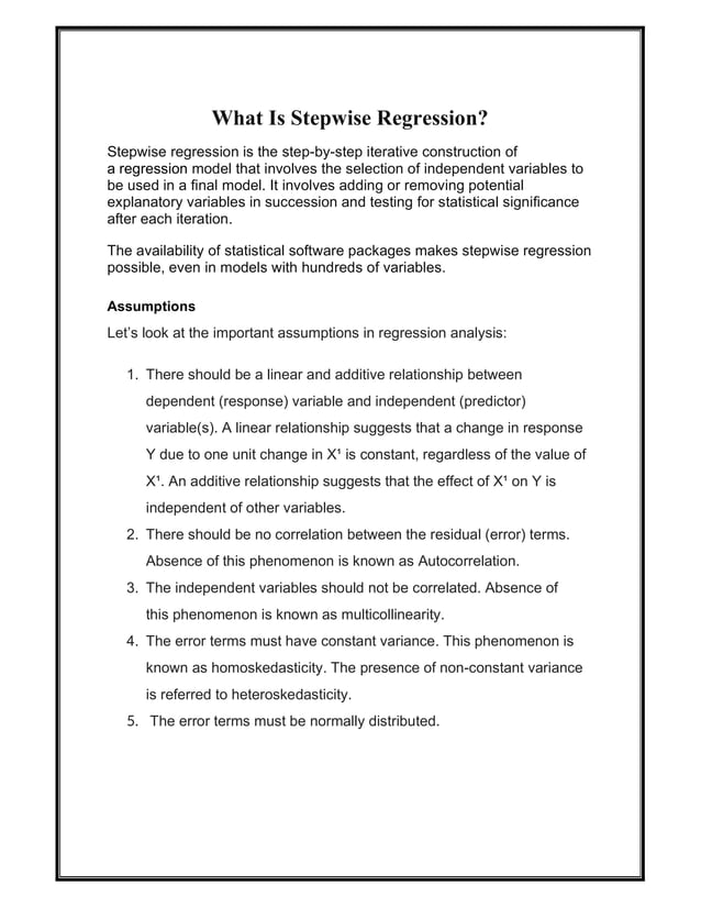 Stepwise, Multiple and Cluster regression.pdf | Free Download