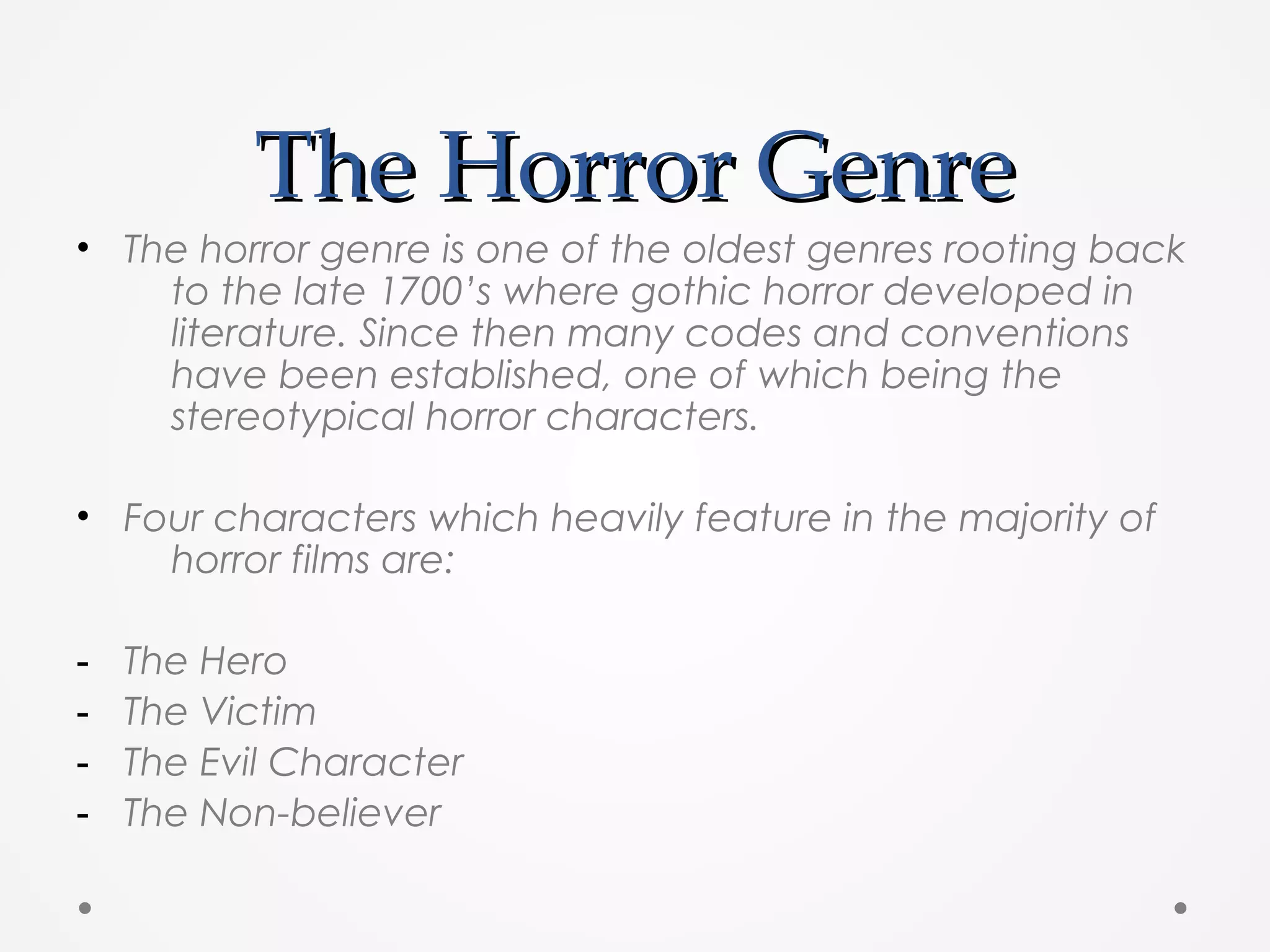 Stereo-typical Horror Characters | PPT