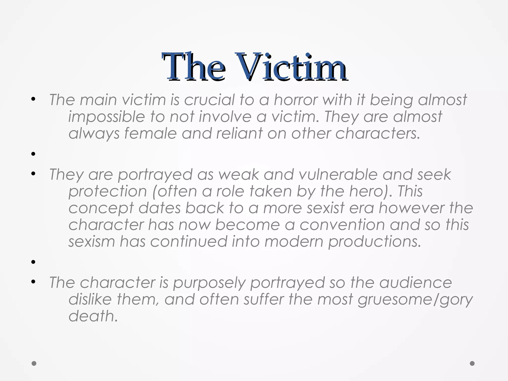 Stereo-typical Horror Characters | PPT