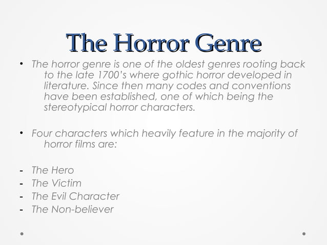 Stereo-typical Horror Characters | PPT