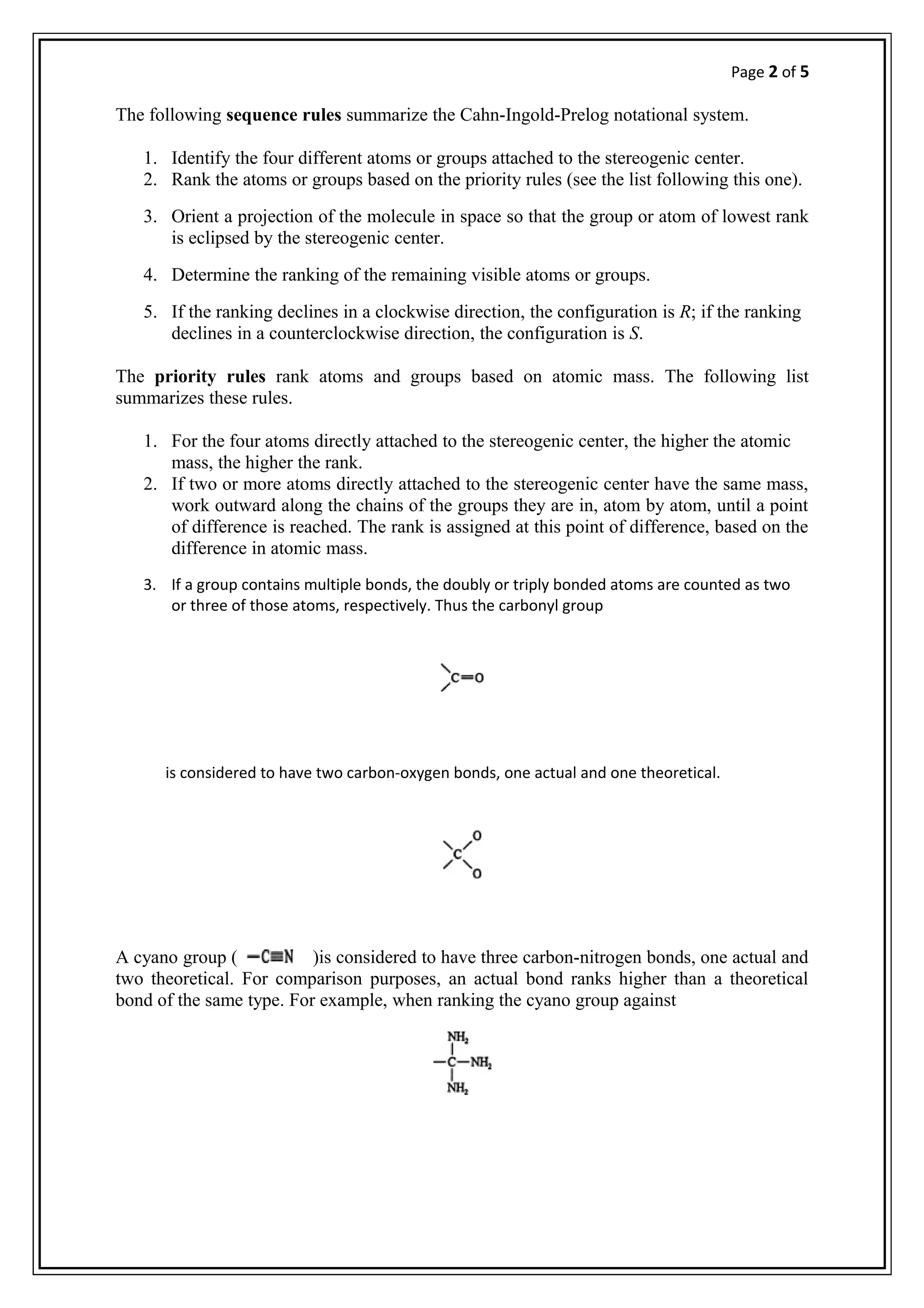 Stereochemistry configuration of r and s | DOC