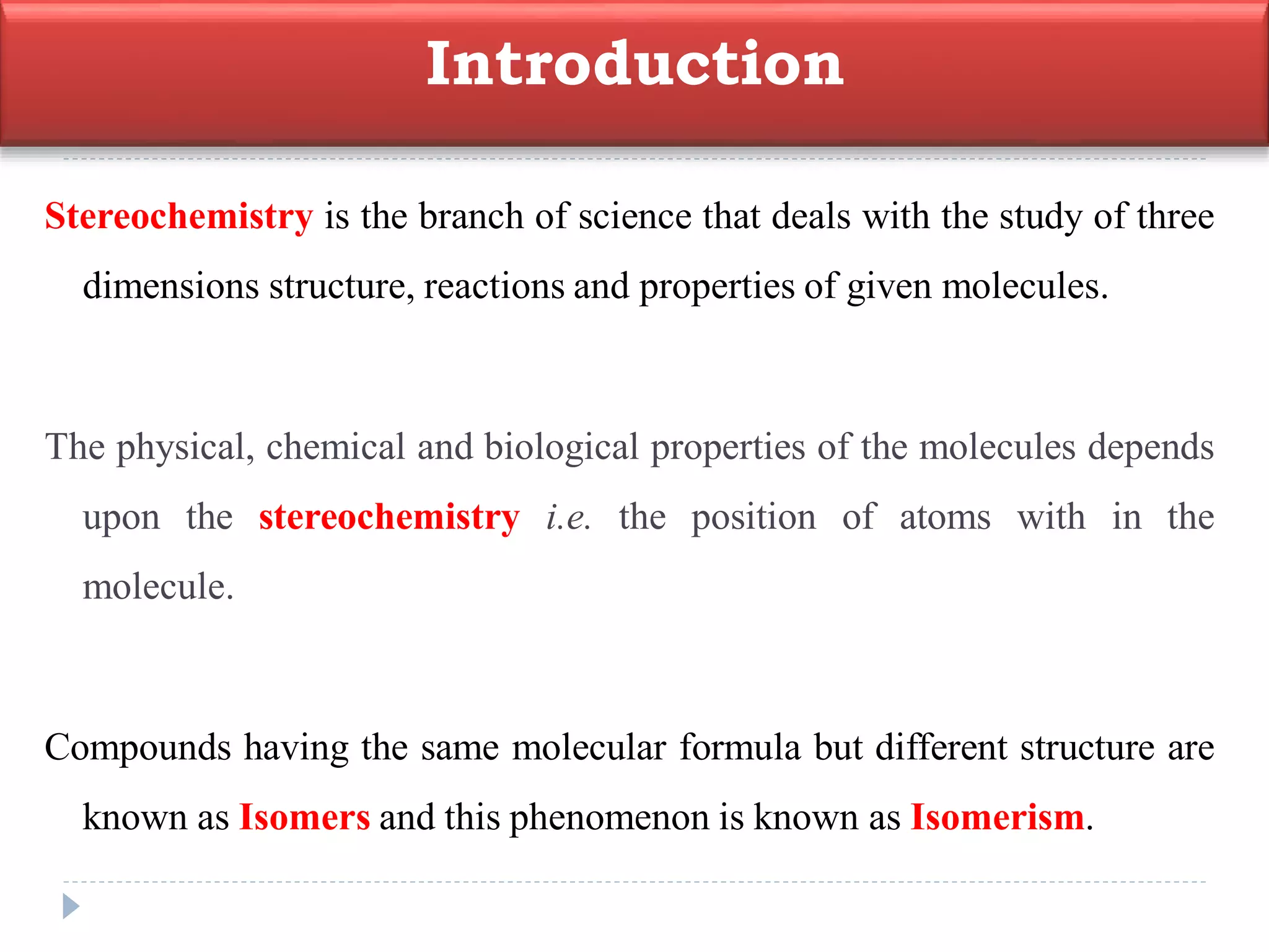 Stereochemistry (Introduction to Stereochemistry) | PDF