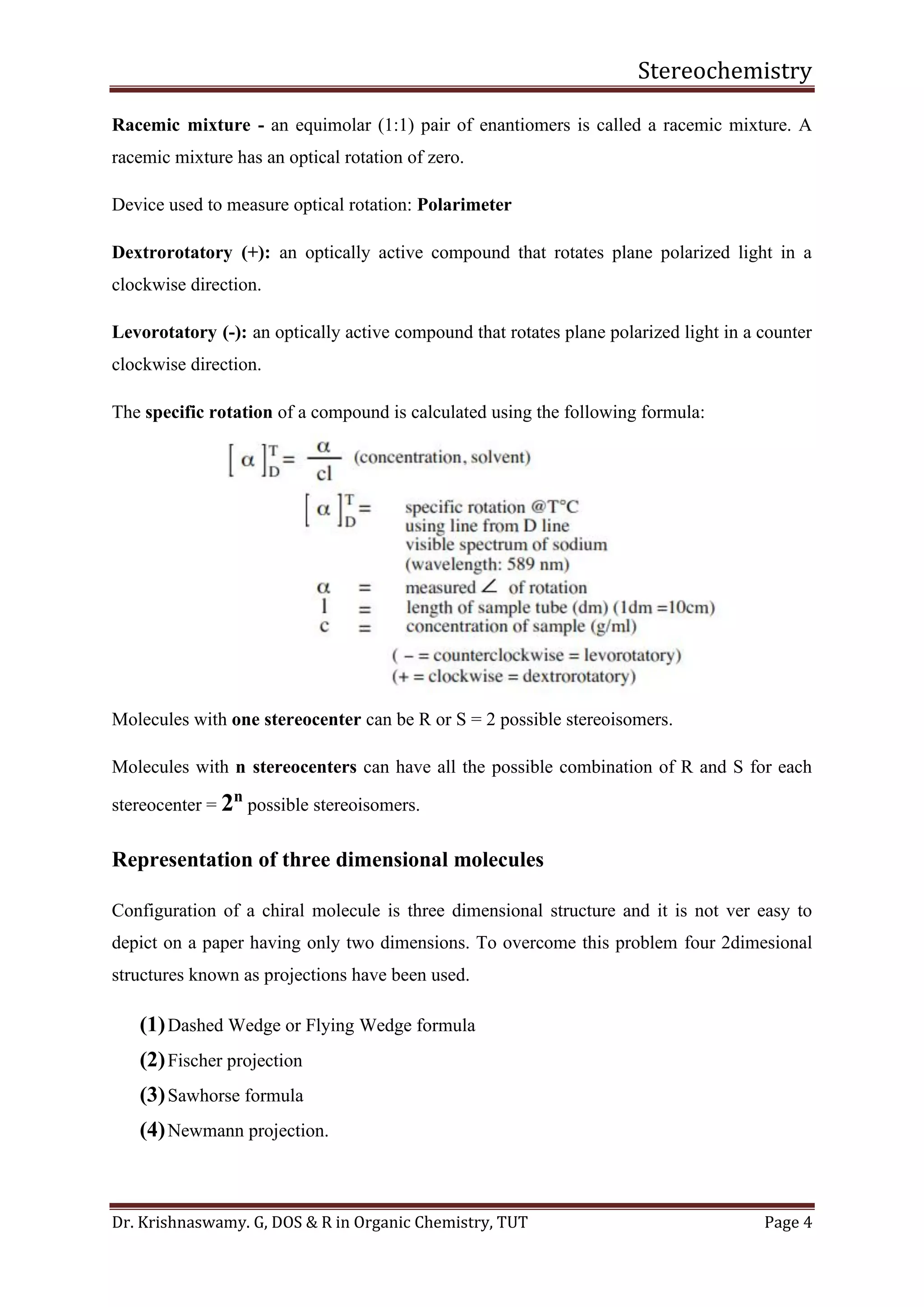 Stereochemistry notes | PDF
