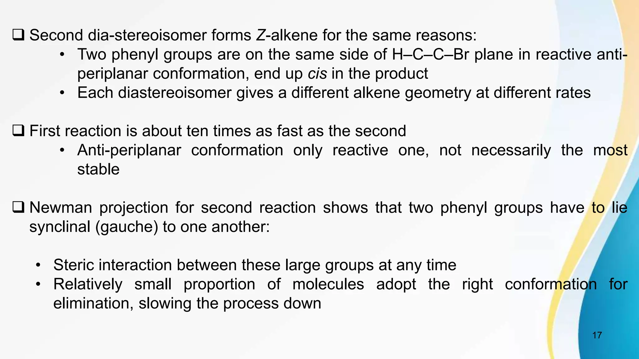 Stereochemistry of elimination reactions | PPTX