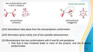 Stereochemistry of elimination reactions | PPTX