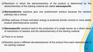 Stereochemistry of elimination reactions | PPTX