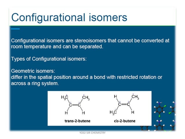 STEREOCHEMISTRY ISOMERISM OPTICAL ISOMERISM | PPT