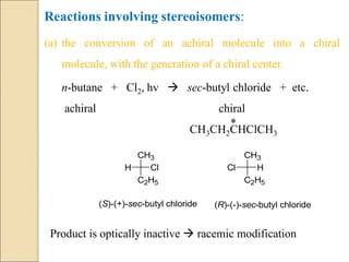 Stereochemistry (Reactions of Chiral Molecules) | PDF