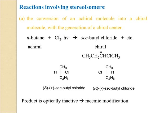 Stereochemistry (Reactions of Chiral Molecules) | PDF