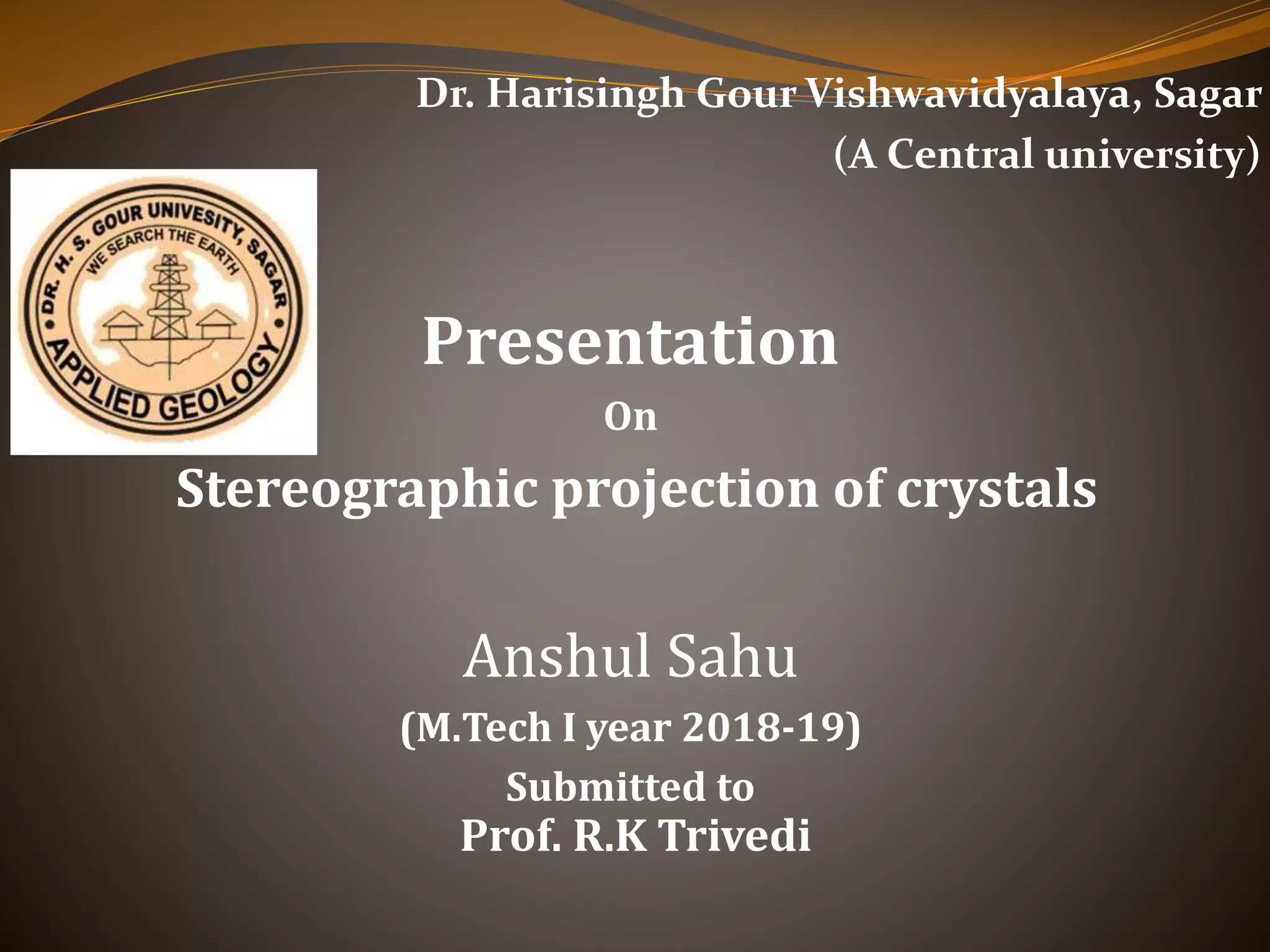 Stereographic projection crystallography | PPTX