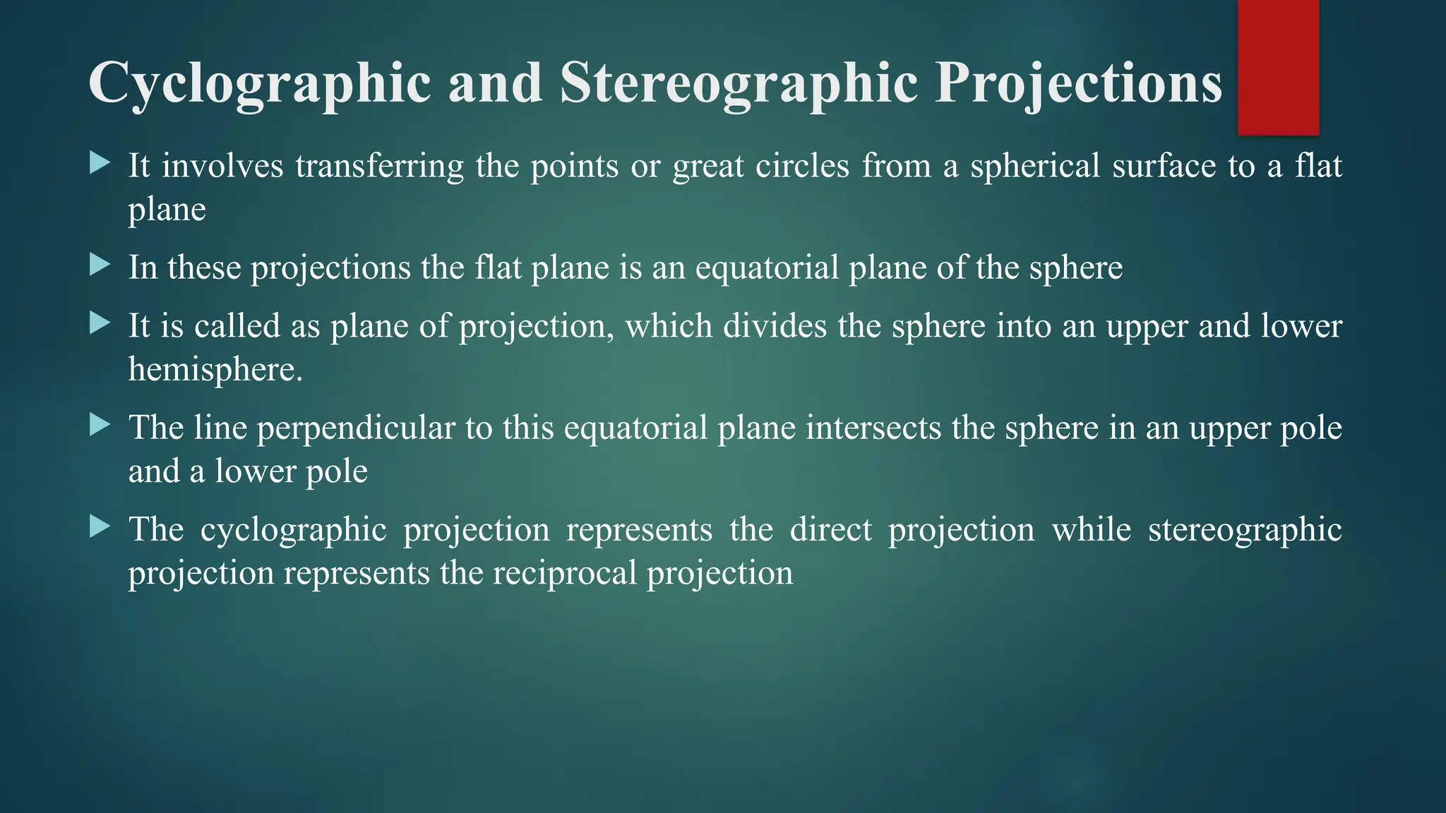 Crystallography and mineralogy- stereographic projections | PPTX