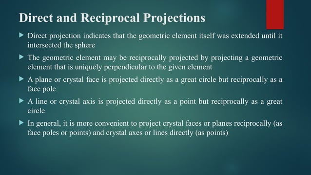Crystallography and mineralogy- stereographic projections | PPT