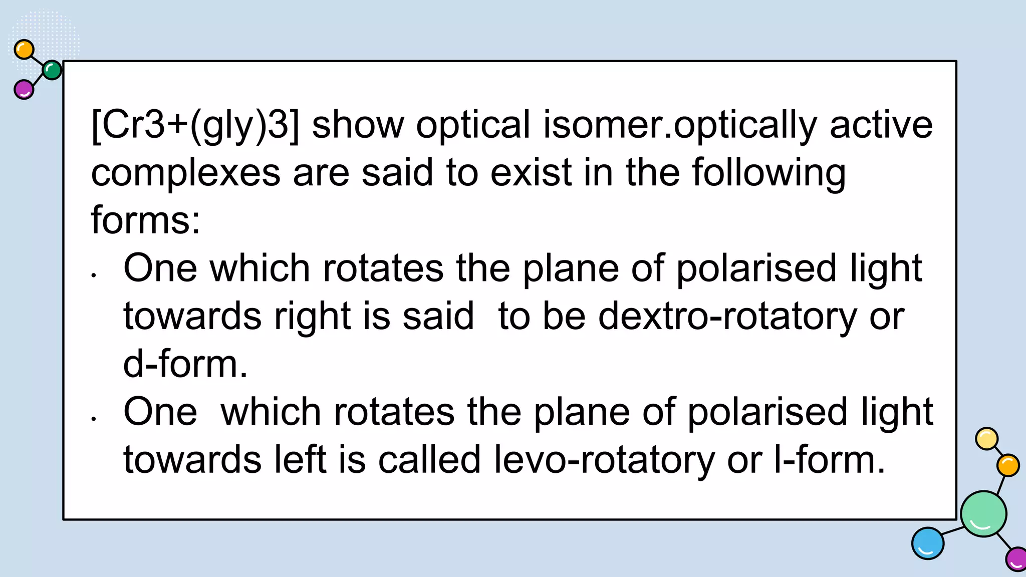 stereoisomerism in co-ordination chemistry.pptx