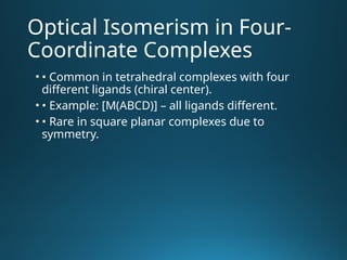 stereoisomerism in coordination compound | PPTX