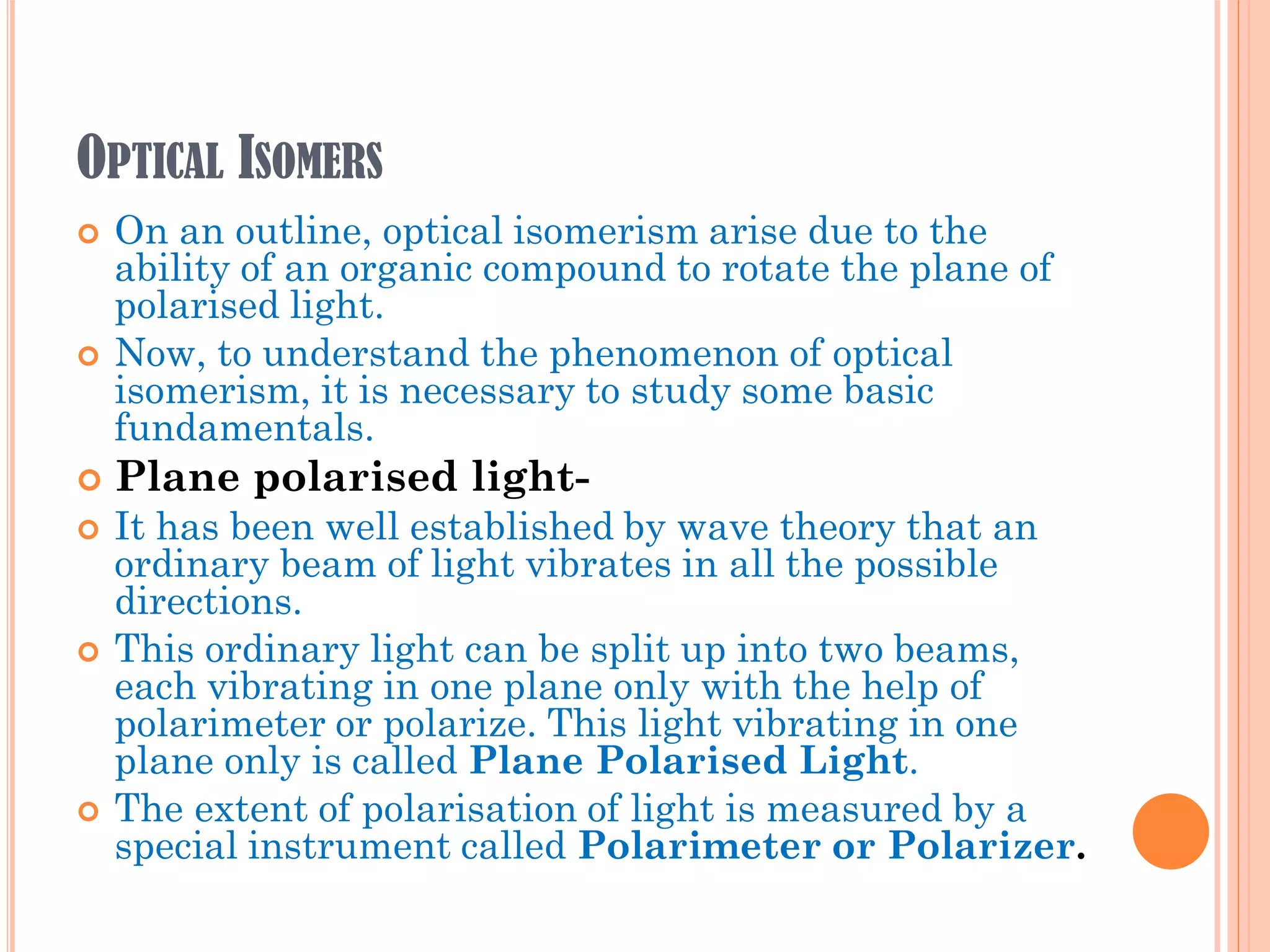 Stereo Isomers (Optical Isomers) | PDF