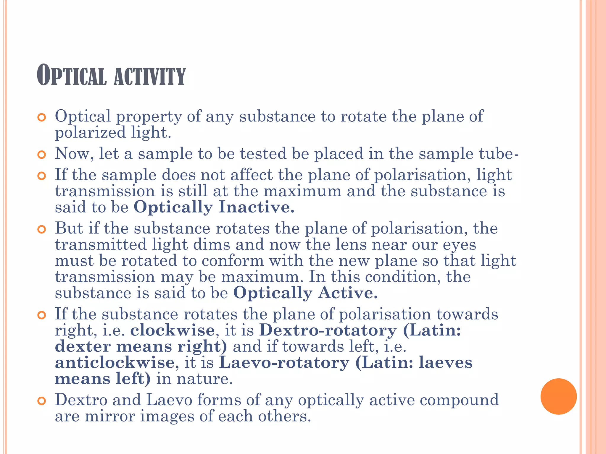 Stereo Isomers (Optical Isomers) | PDF