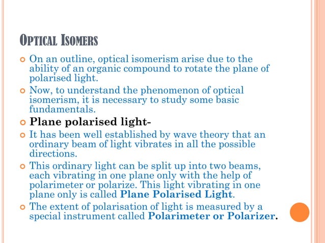 Stereo Isomers (Optical Isomers) | PDF | Chemistry | Science