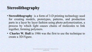Stereolithography - Presentation By Hitesh Sharma | PPTX