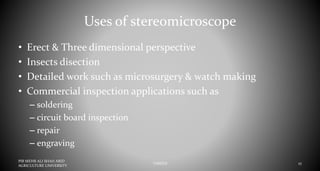 Stereo Microscope or Dissecting Miscrscope | PPTX