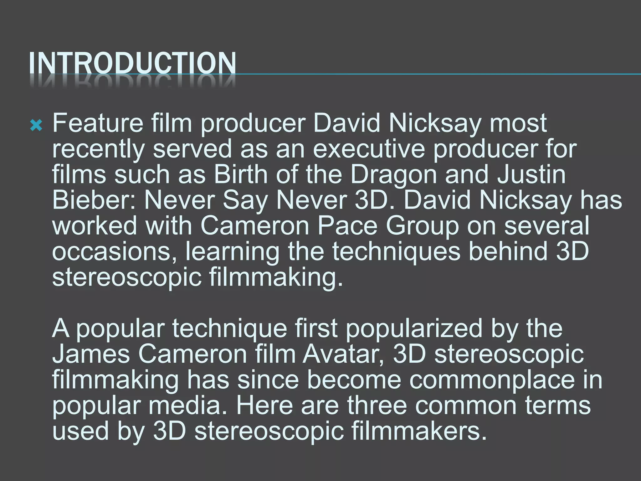 Stereoscopic 3D Terminology for Beginners | PPTX